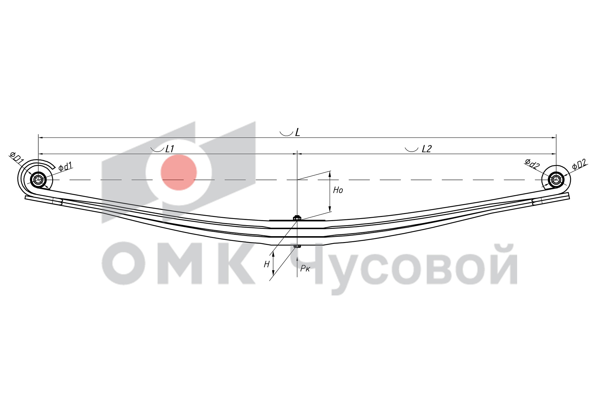 Передняя рессора Volvo FH 2 (Вольво ФН) '2005-2013, FM 2 '2005-2013 (8 ...